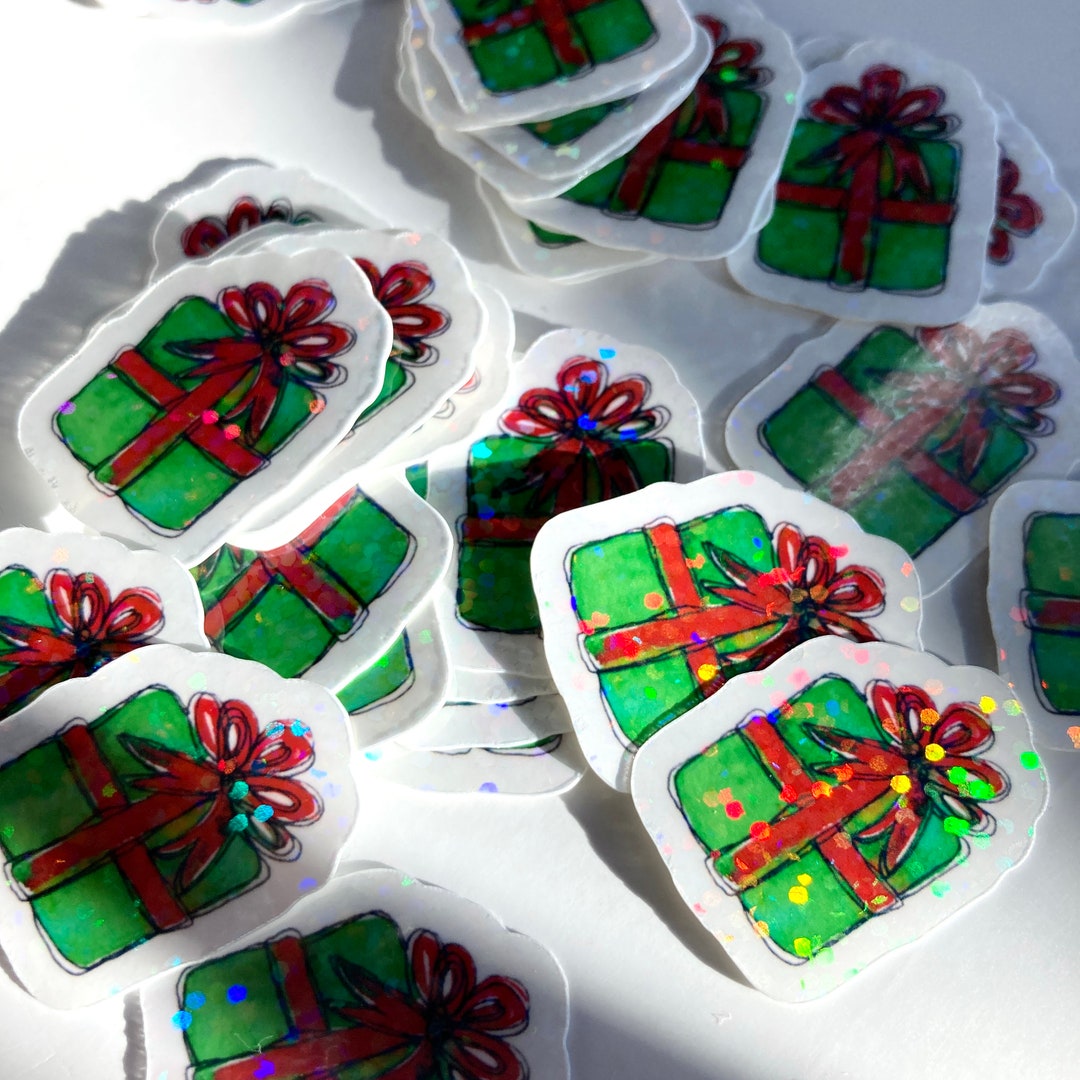 Mini Gift Box Stickers, Cute Christmas Present Stickers, Sticker Flakes ...