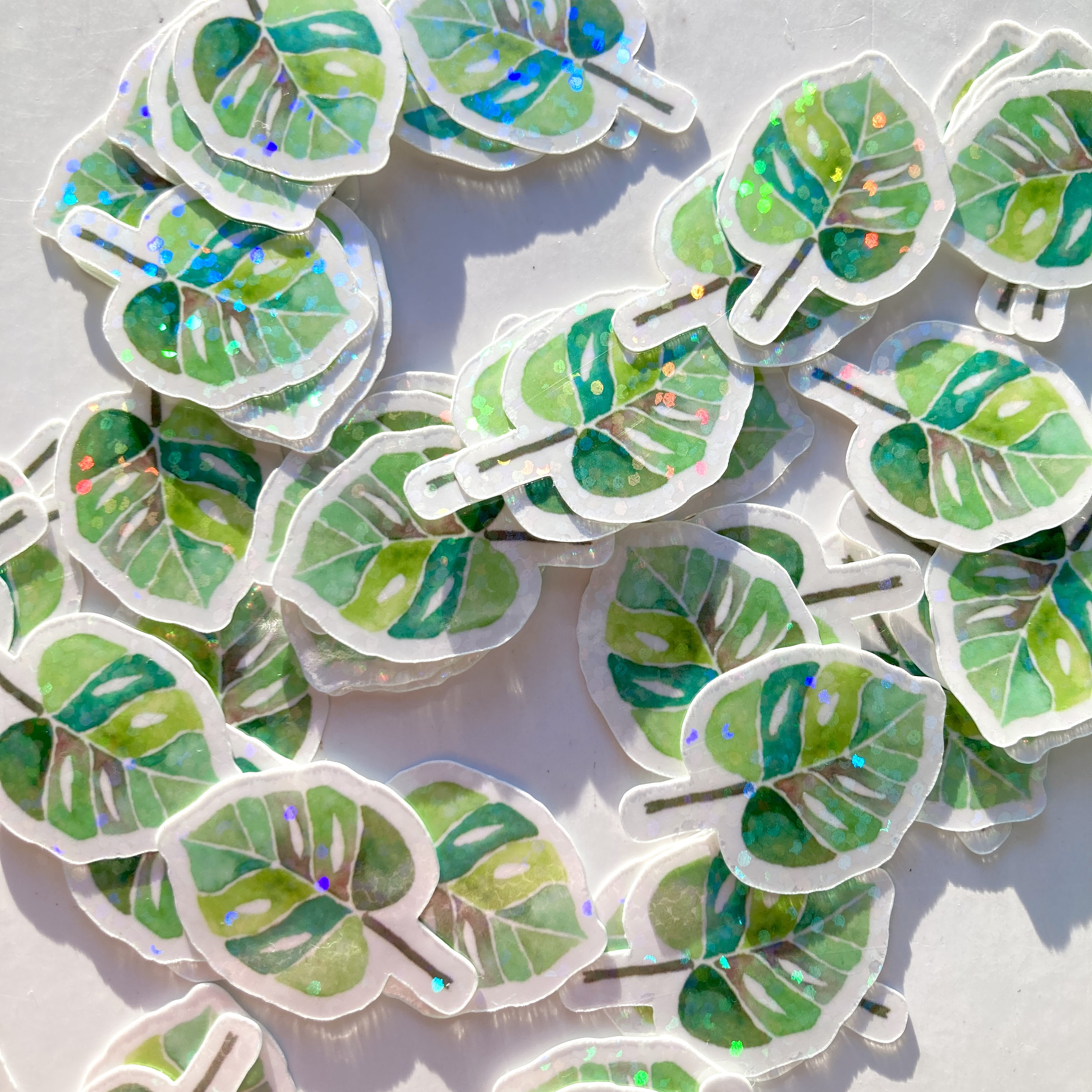 Monstera Leaves Sticker Mini Glitter Sticker Flakes for Diy - Etsy