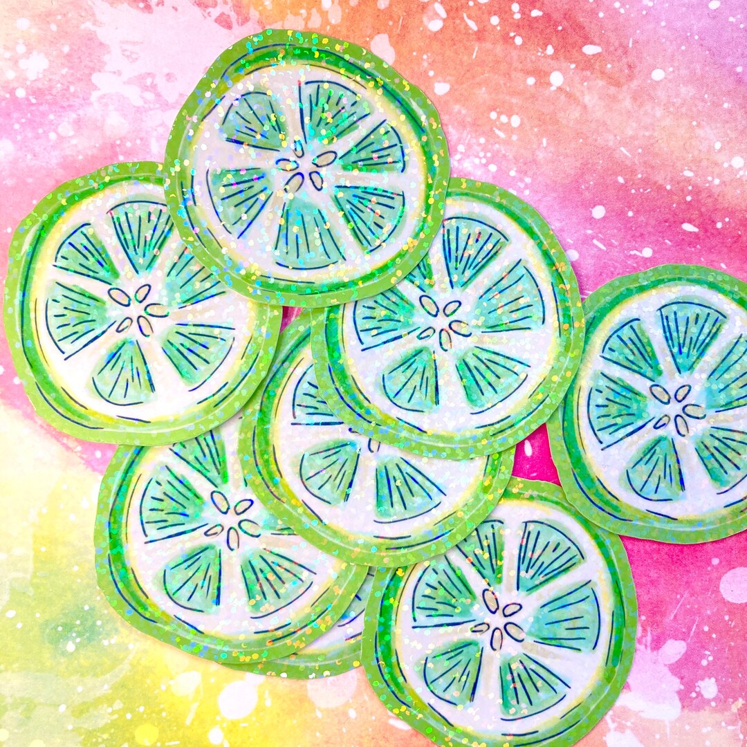 Lime Slice Sticker, Citrus Sticker, Fruit Sticker, Vinyl Lime Sticker ...