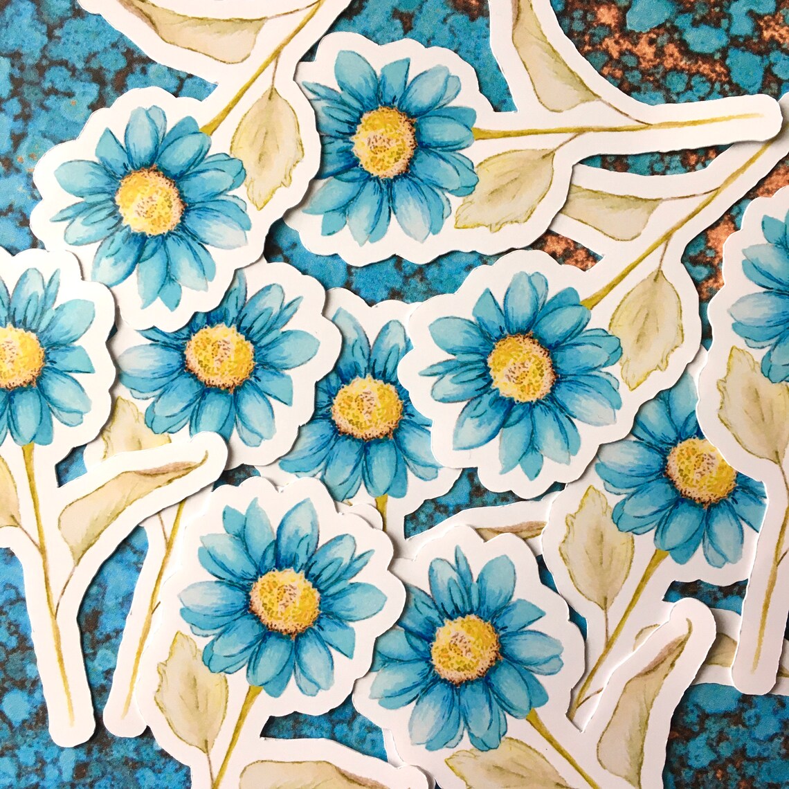 Daisy Sticker Wildflower Decal Blue Flower Decal Blue - Etsy