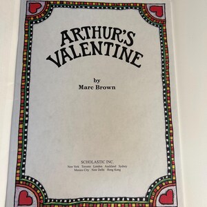 1980 Vintage Children’s Book - Arthur’s Valentine (softcover ...