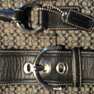 Coach Black Leather & Signature Canvas Satchel #G0785-F10929 With Charm ...