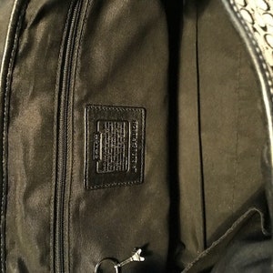 Coach Black Leather & Signature Canvas Satchel #G0785-F10929 With Charm ...