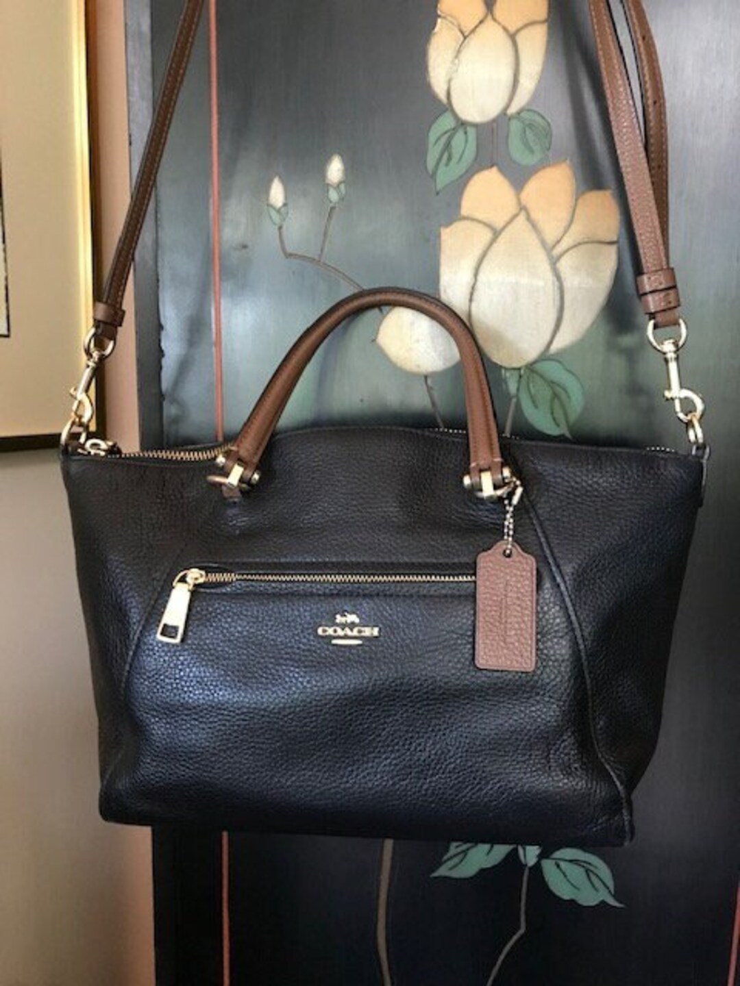 Coach prairie Satchel Crossbody Black Pebbled - Etsy