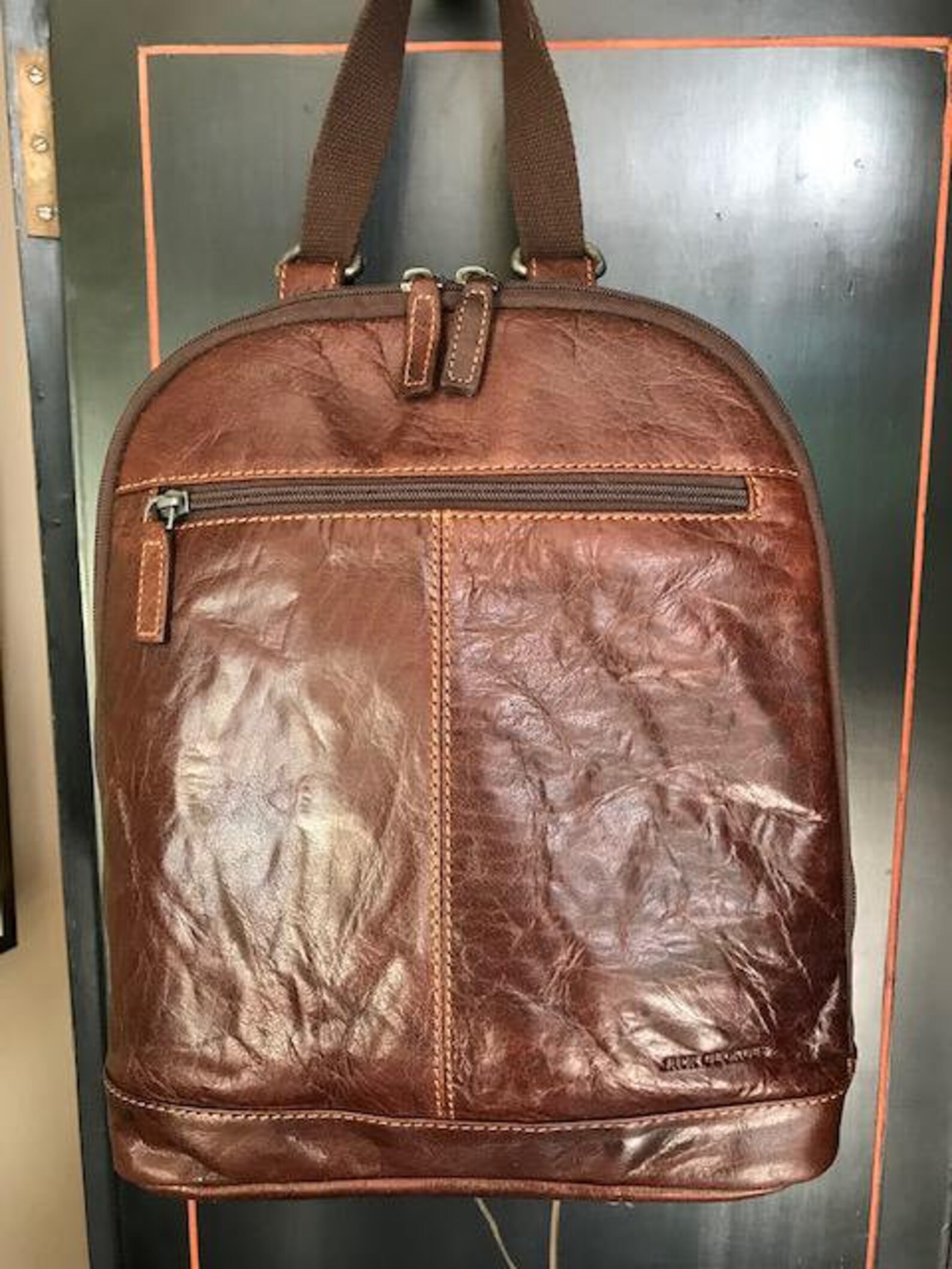 Jack Georges voyager Dark Brown Leather Designer Backpack 7835 - Etsy