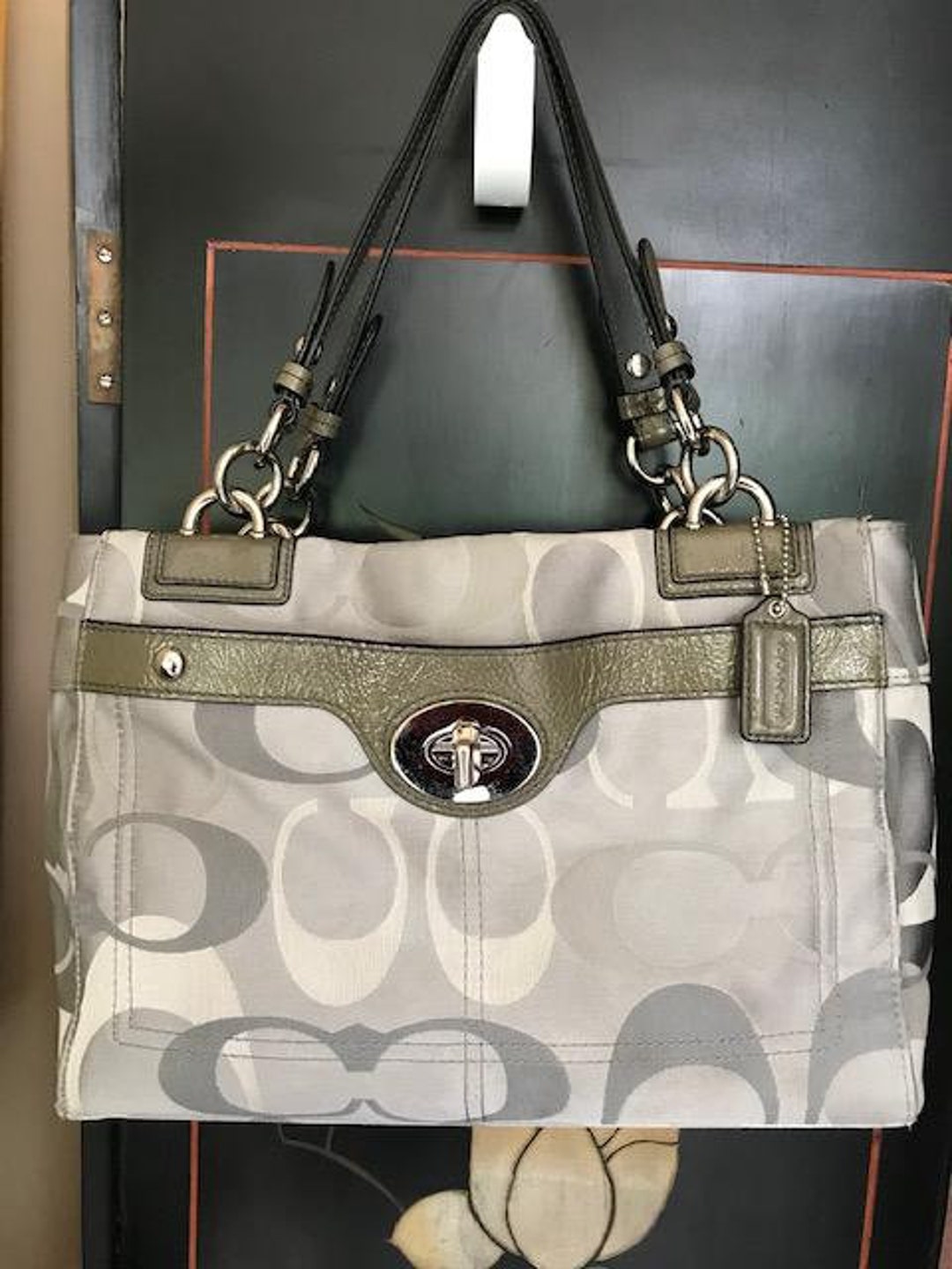 Coach "penelope" Optic Gray Signature Handbag #F1194-F17140 With Logo ...