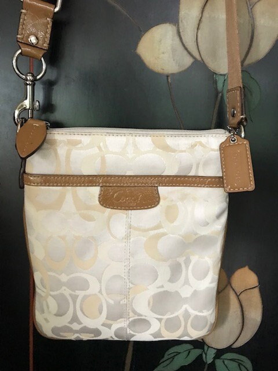 Coach Messenger Shoulder - Crossbody Signature Bag With Logo Charm Tag ...