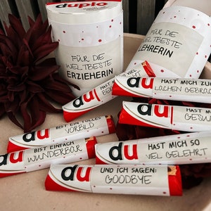 Abschied-Banderolen Duplo: Geschenk für Erzieherin / Lehrerin ...