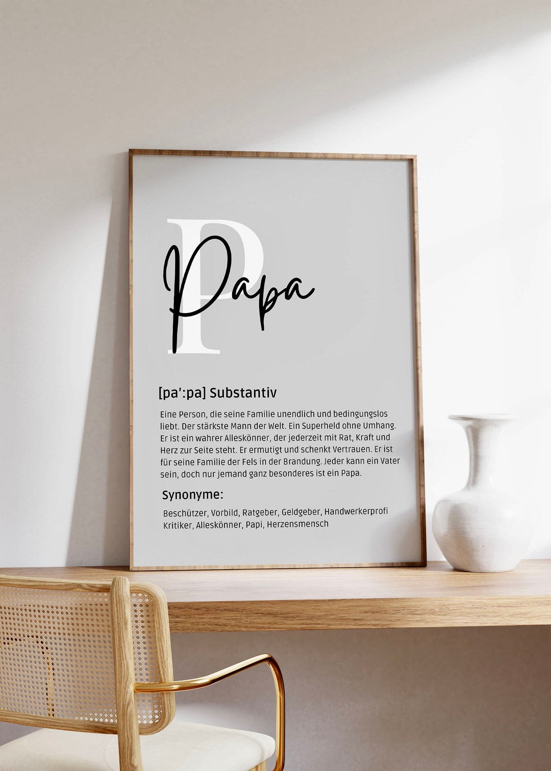 Poster Mural "papa" Definition - Digital Download - 4 Variants - Beige ...