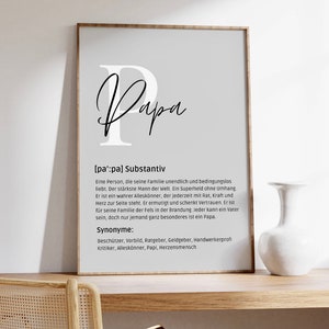 Poster Mural "papa" Definition - Digital Download - 4 Variants - Beige ...