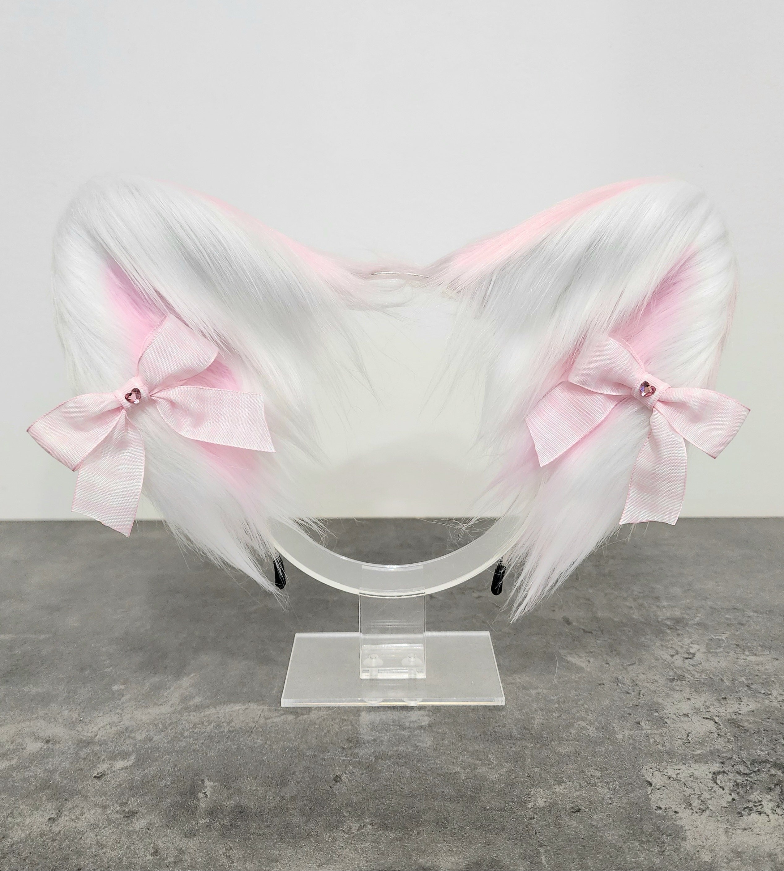 Pink and White Cat Ear Headband Cat Ears - Etsy