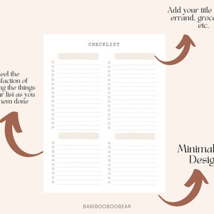 Blank Checklist Planner Printable, Checklist Planner Refill, to Do List ...