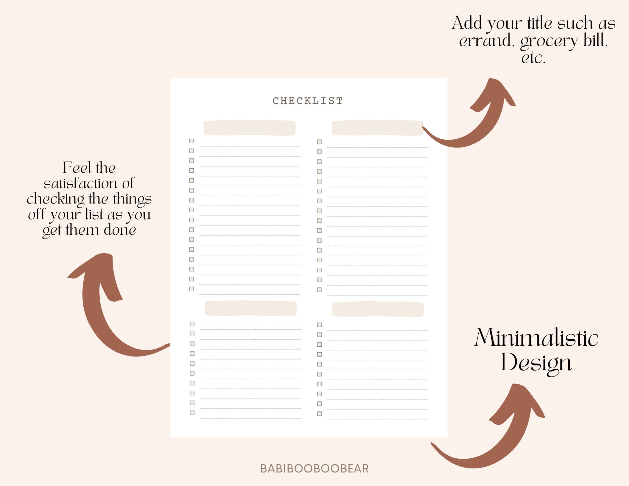 Blank Checklist Planner Printable, Checklist Planner Refill, to Do List ...