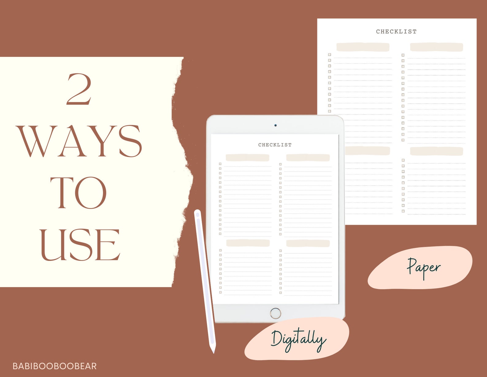Blank Checklist Planner Printable, Checklist Planner Refill, to Do List ...