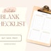 Blank Checklist Planner Printable, Checklist Planner Refill, to Do List ...