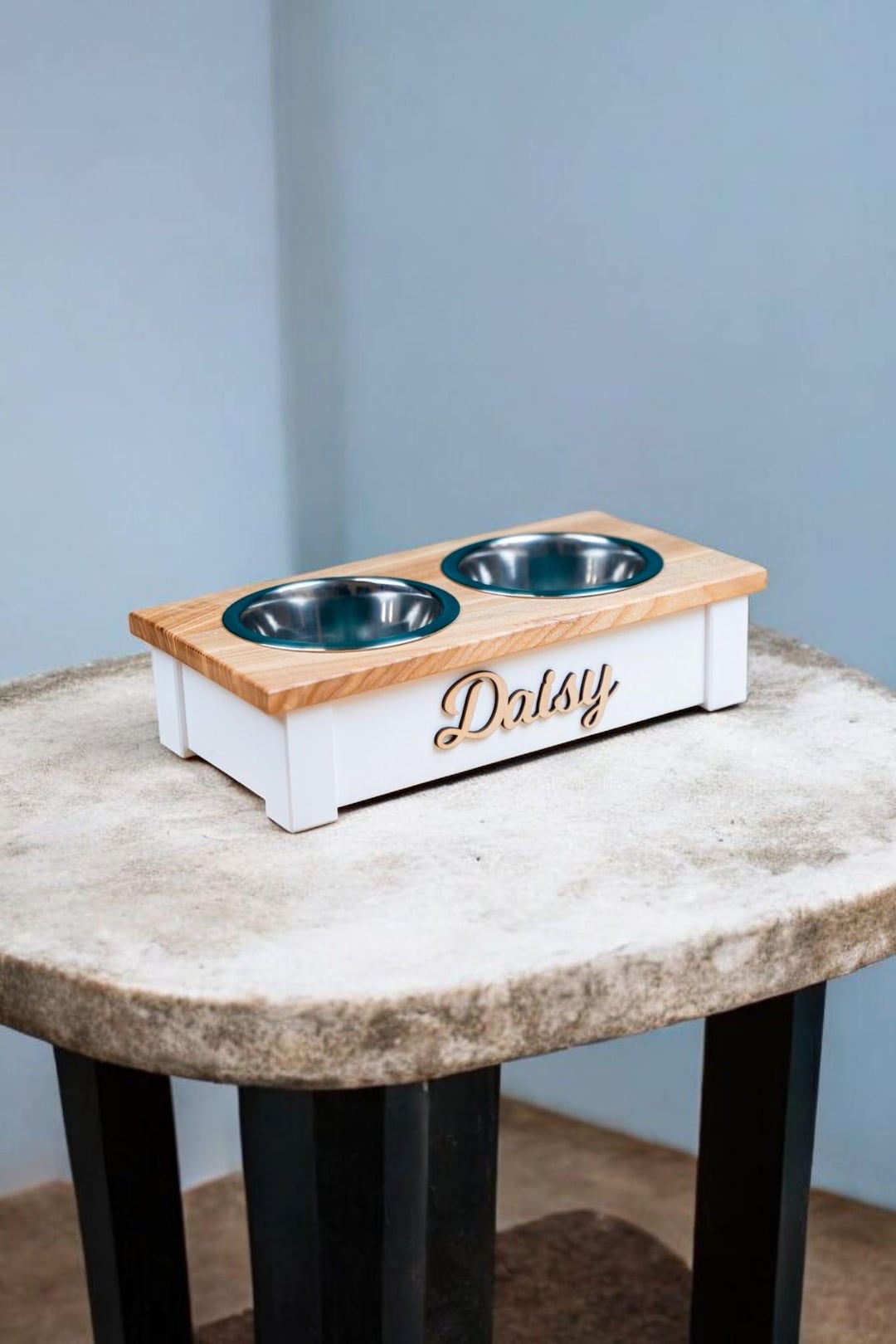 Personalized Dog Bowl Stand, Raised Pet Feeder With Two Bowls - Etsy