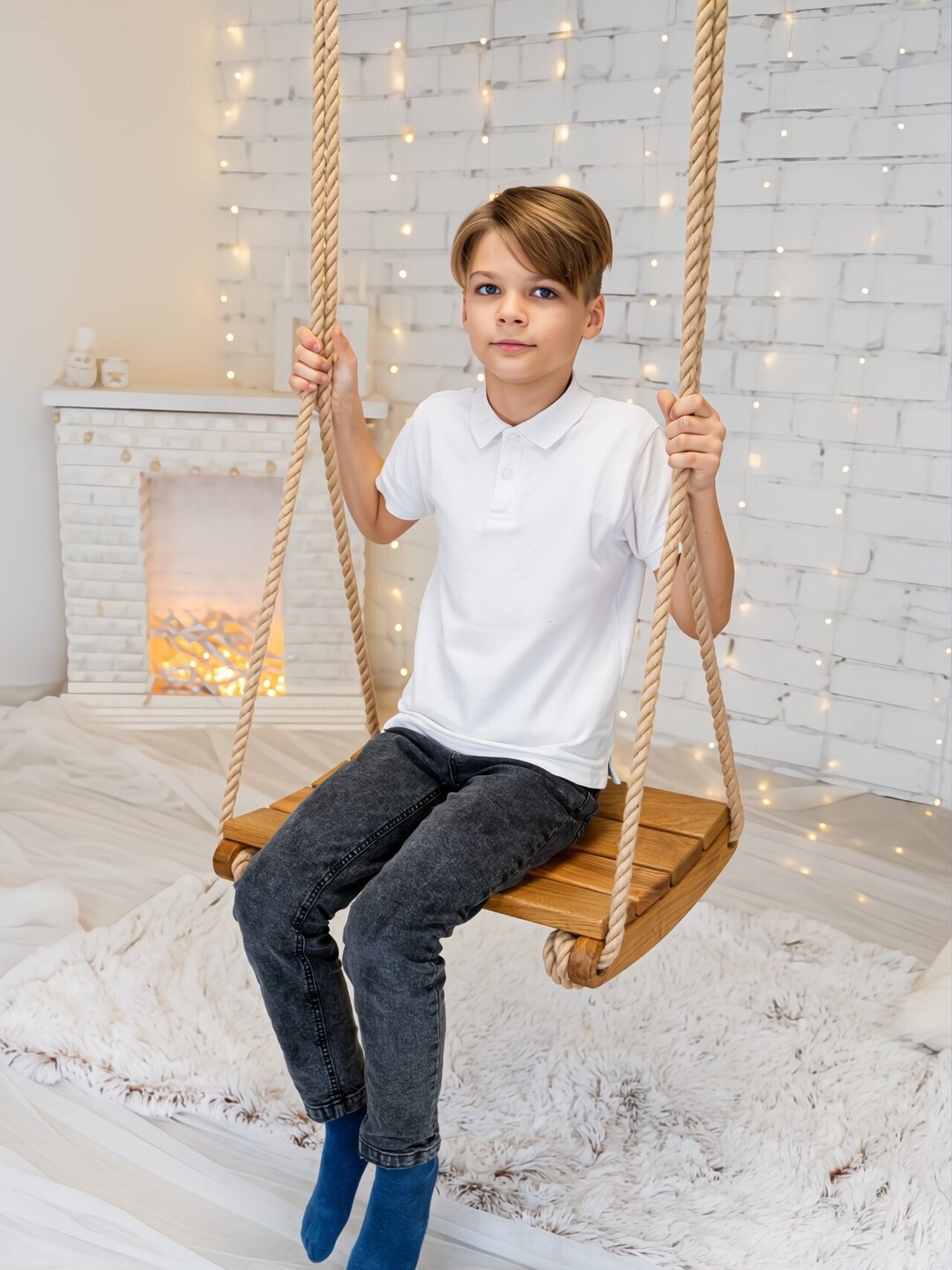 Outdoor Oak Swing Perfect Fun for Kids and Adults, Handcrafted With ...