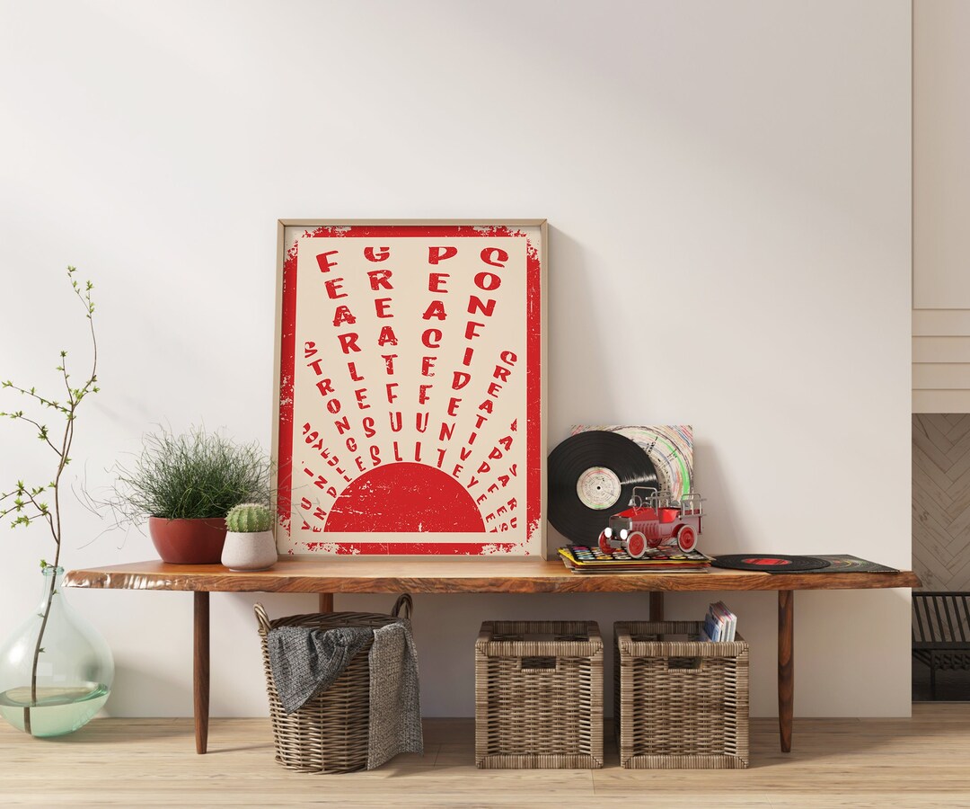 Retro 70s Sun Print, 1970s Decor, Boho Sun Print, 70s Decor, 70s Wall ...