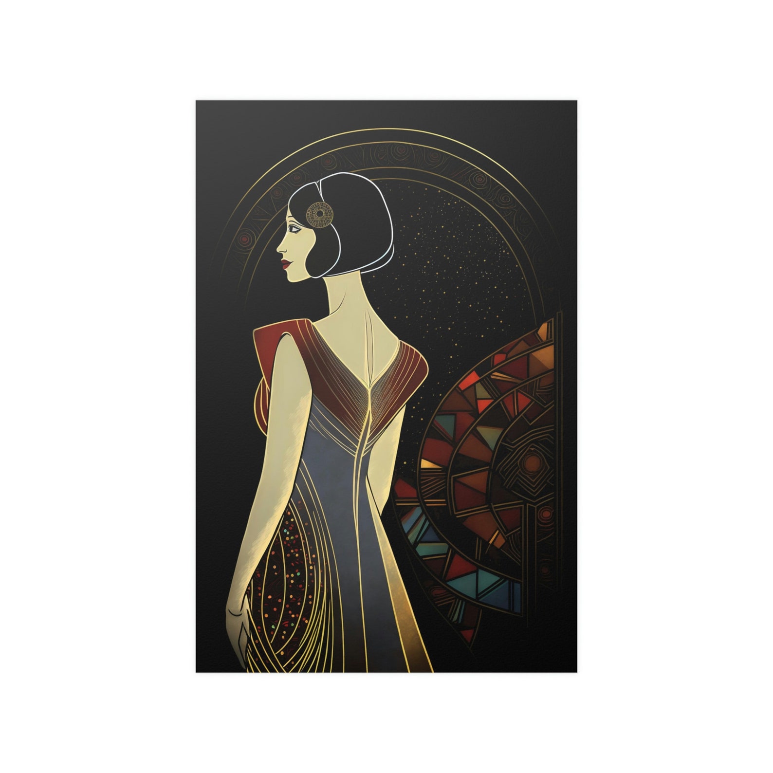 Glamorous Art Deco Woman Poster - Vintage Flapper Style Woman Poster ...