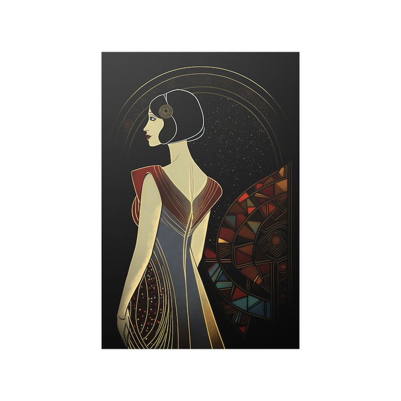 Glamorous Art Deco Woman Poster - Vintage Flapper Style Woman Poster ...