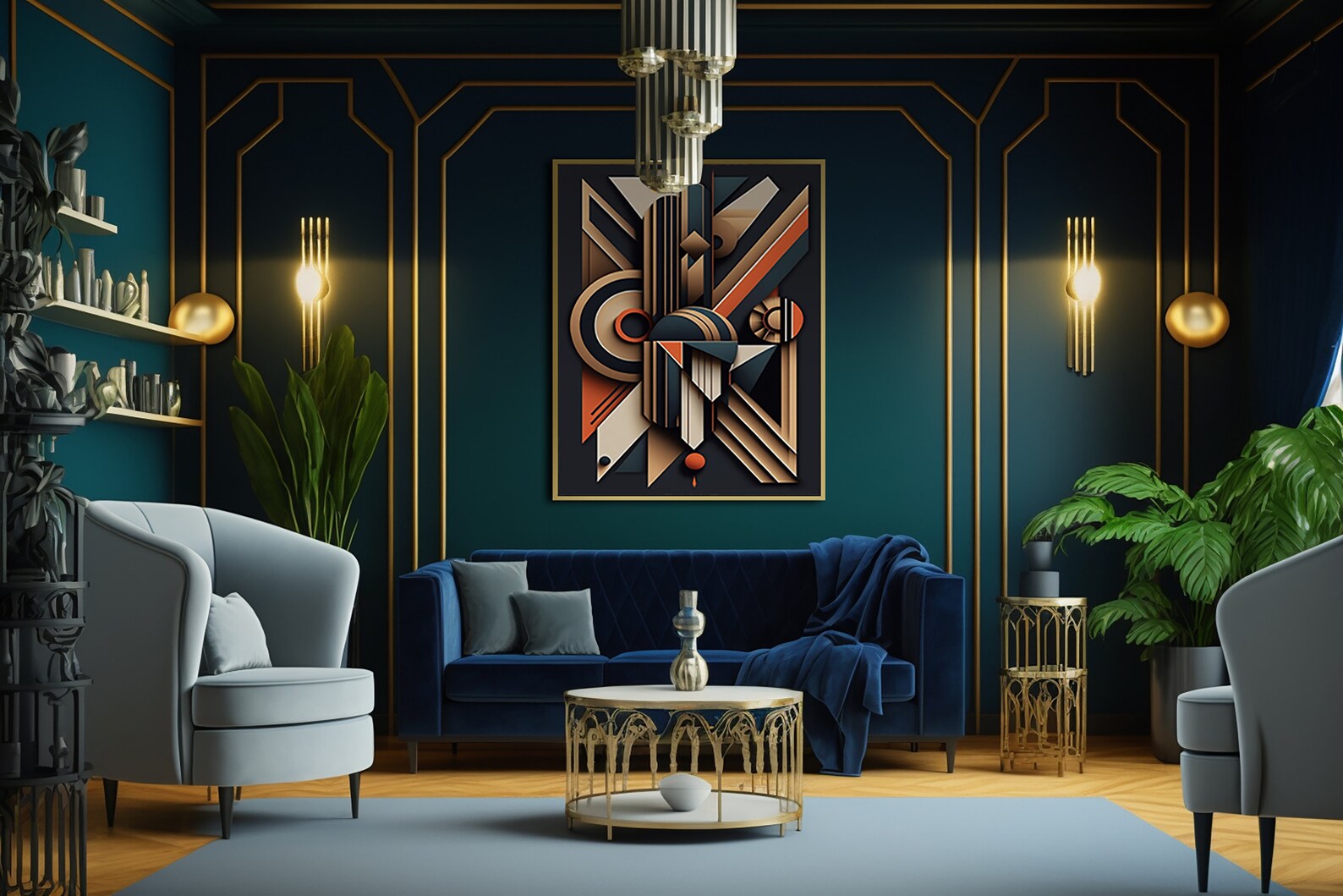 Art Deco Print Geometric Abstract Wall Art Modern Art Deco - Etsy