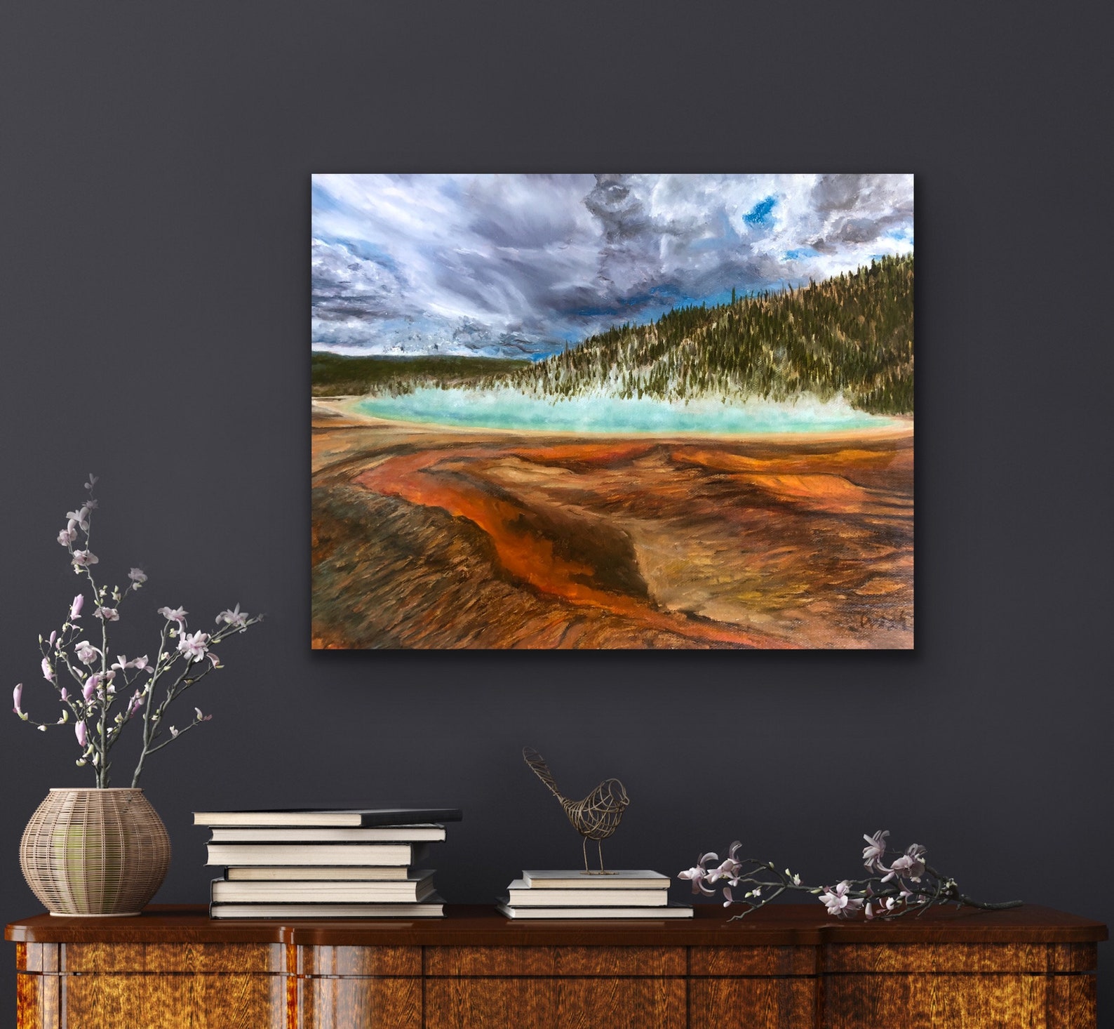 Yellowstone National Park Original Oil Landscape Painting on - Etsy