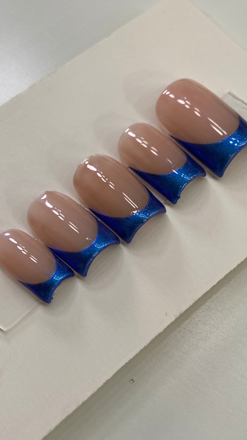 Chrome Frenchies | Silver Chrome Presson Nails| Chrome French Tips ...