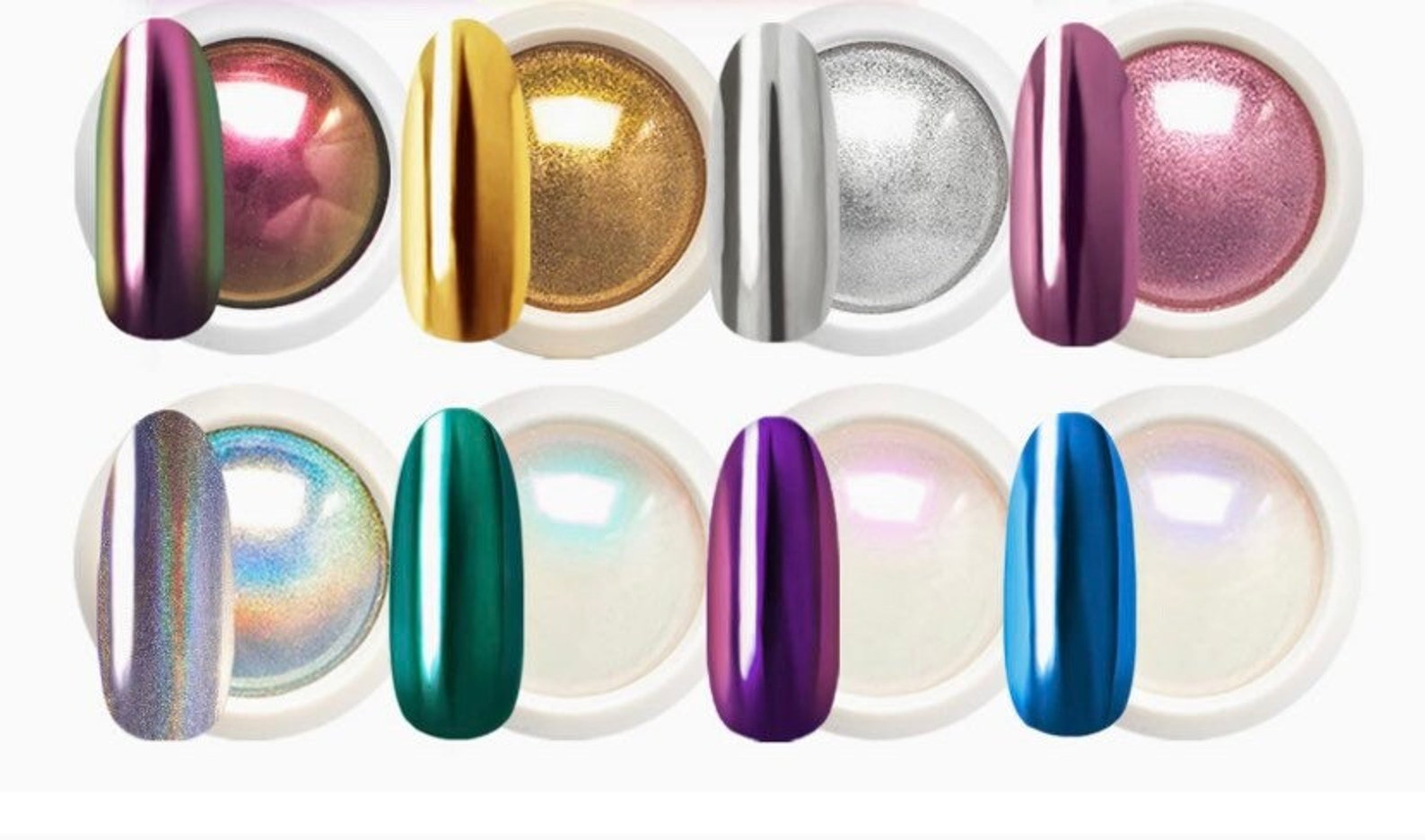 Chrome Frenchies | Silver Chrome Presson Nails| Chrome French Tips ...