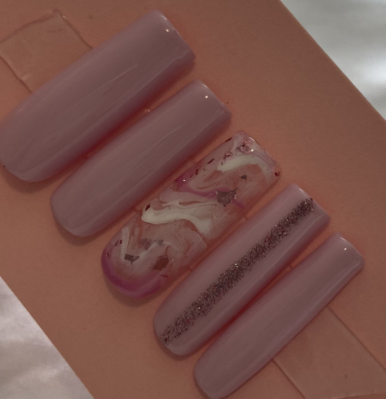 Pink Marble Press Ons Press on Nails - Etsy