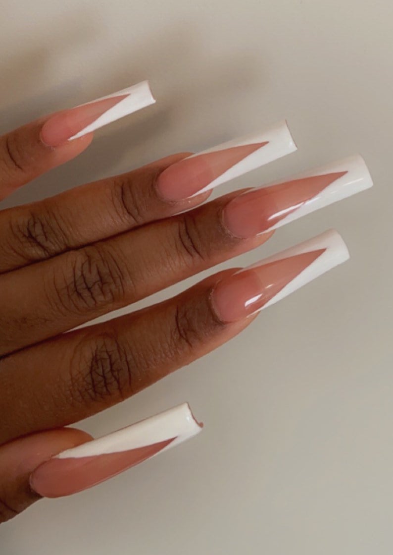 V-tip Press on Nails choose Your Own Color - Etsy