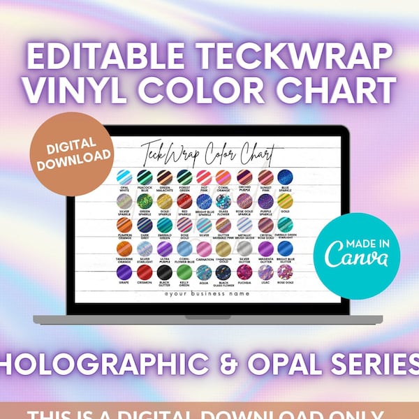 Cricut Vinyl Color Chart - Etsy