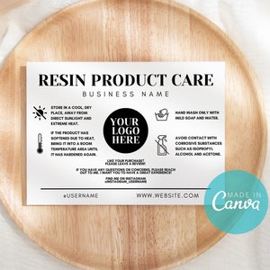 Resin Care Card Template, Resin Guide Canva Template, Simple Resin Card ...