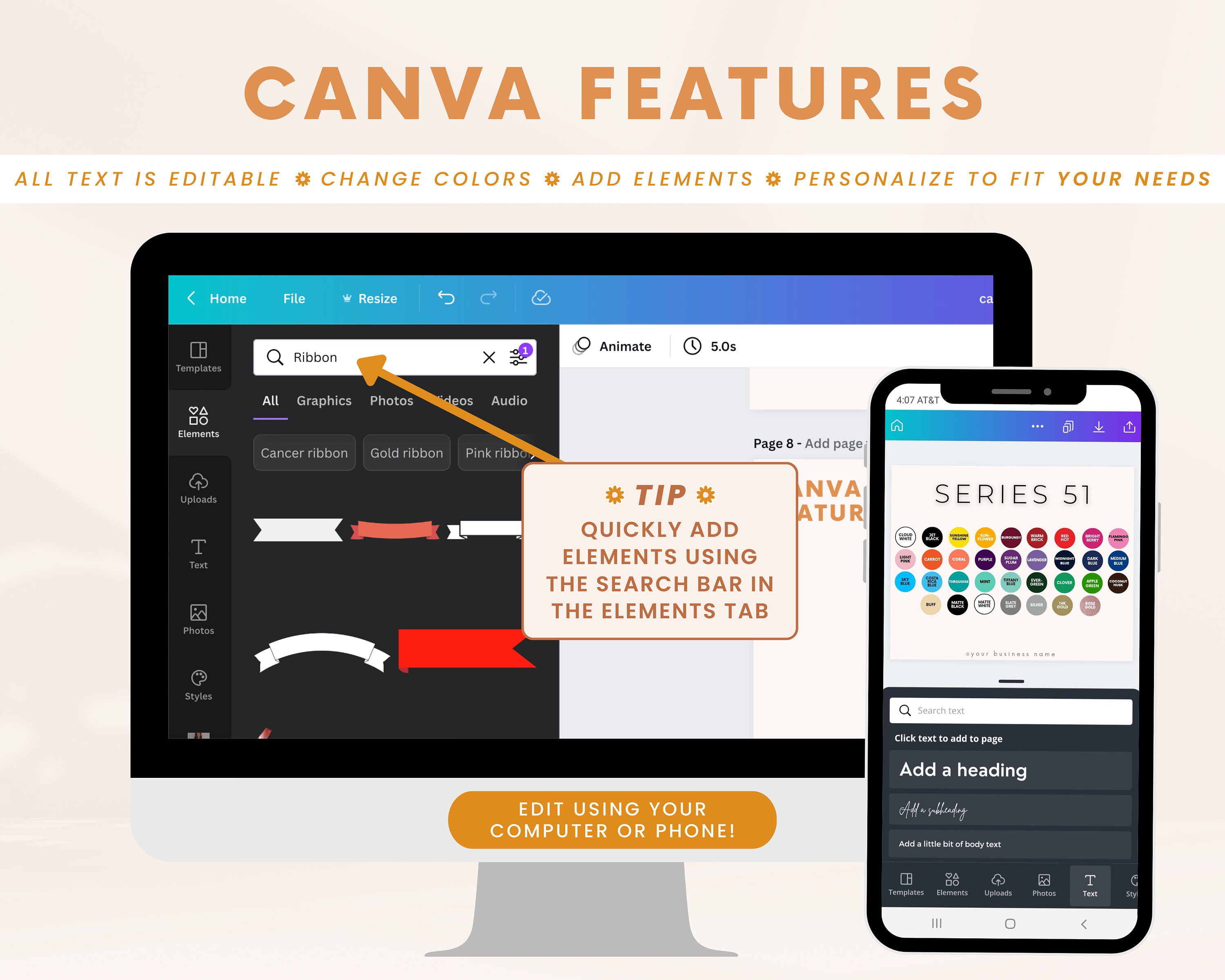 Editable Htvront HTV Color Chart, Vinyl Color Chart Editable Template ...