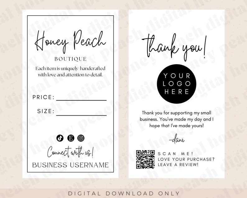 Editable Price Tag Template Product Tags Minimalist Product - Etsy