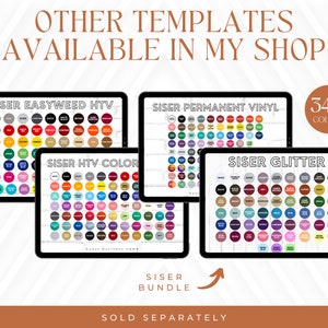 Editable Siser Permanent Vinyl Color Chart, Vinyl Colors Mockup, Siser ...