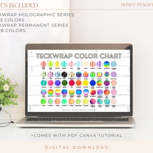 Editable Teckwrap Vinyl Color Chart Template, Permanent Vinyl Colour ...