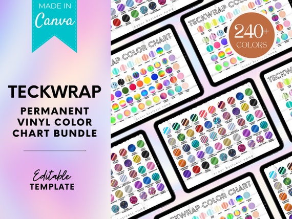 Editable Teckwrap Vinyl Color Chart Template Permanent Vinyl | Etsy
