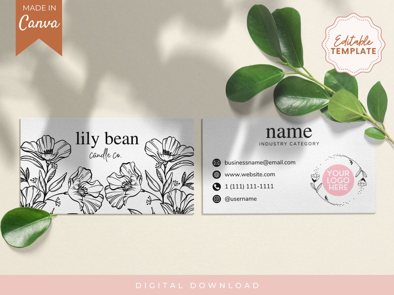 Editable Small Business Card Template, Candle Business Card Template ...