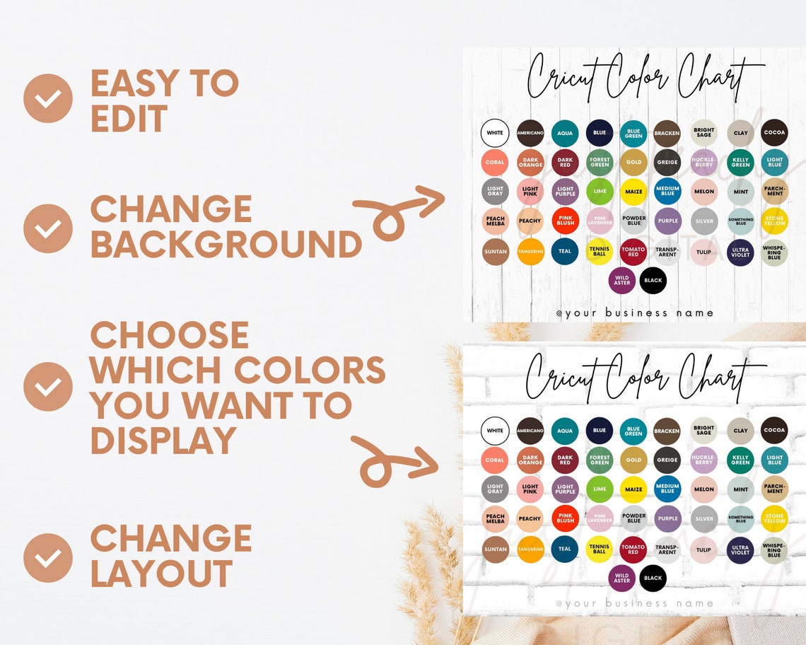 Editable Cricut Vinyl Color Chart Permanent Vinyl Color Chart - Etsy ...