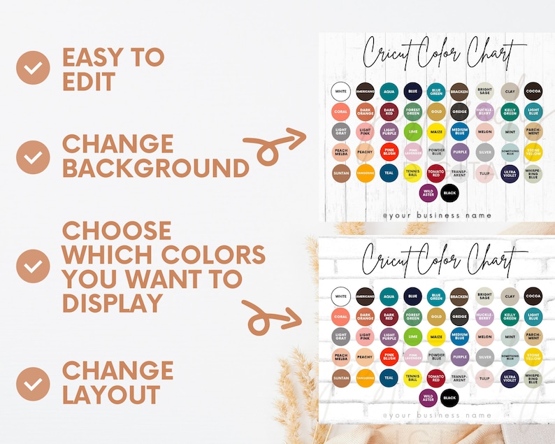 Editable Cricut Vinyl Color Chart Permanent Vinyl Color Chart - Etsy ...