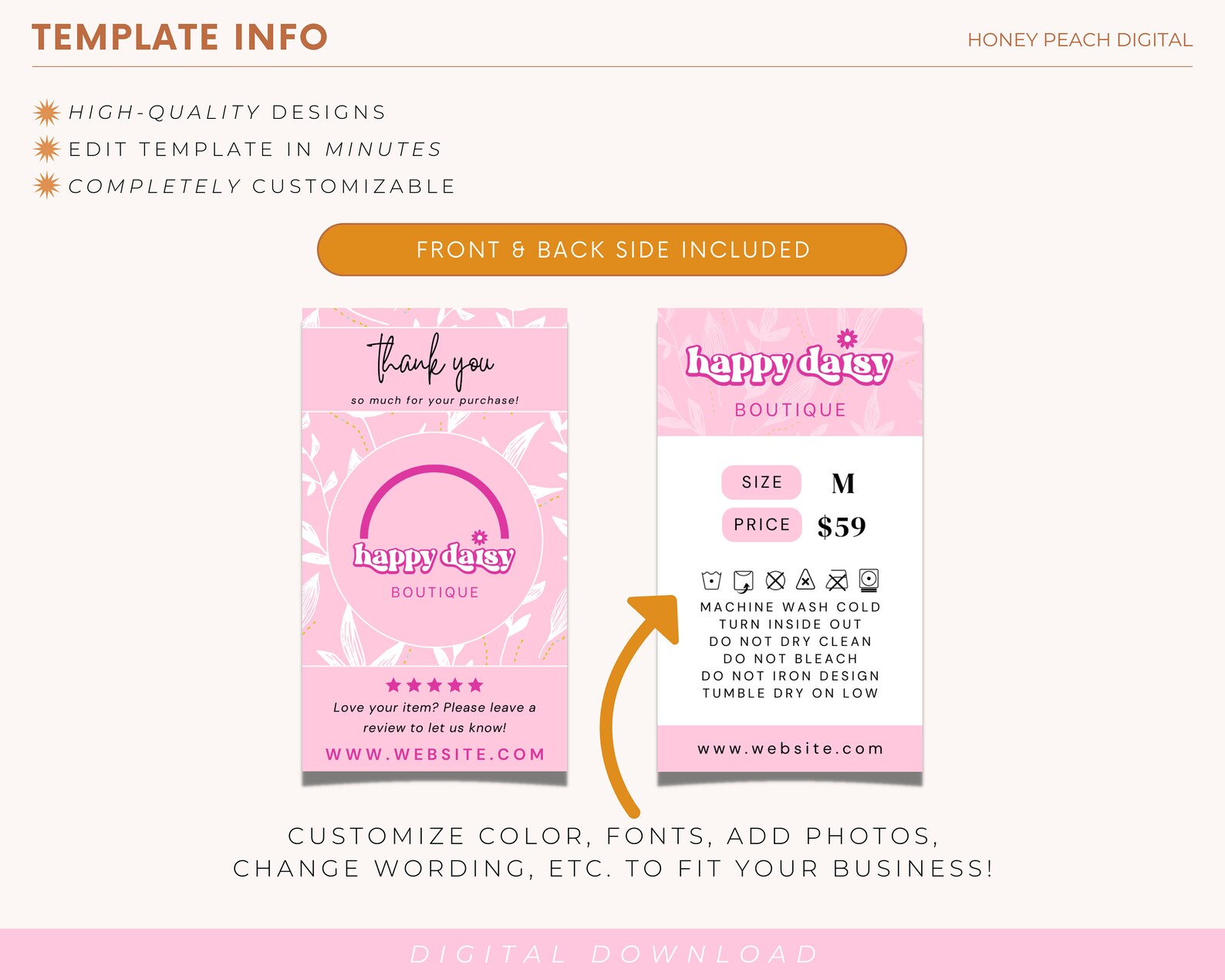 Editable Price Tag Template Product Tags Pink Product Tag - Etsy
