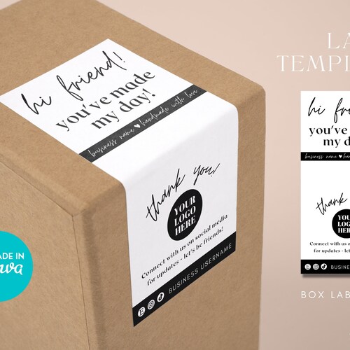 Editable Box Label Template Custom Packaging Labels Order - Etsy Canada