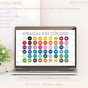 Editable ORACAL 631 Color Chart Template, Custom Color Chart for Etsy ...