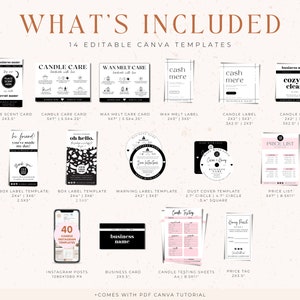 Editable Candle Business Bundle, Candle Label Design, Candle Making ...