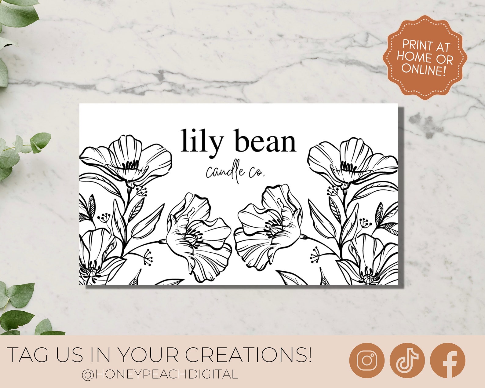Editable Small Business Card Template, Candle Business Card Template ...