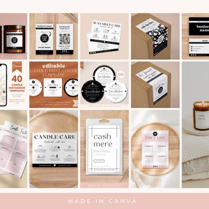Editable Candle Business Bundle, Candle Label Design, Candle Making ...