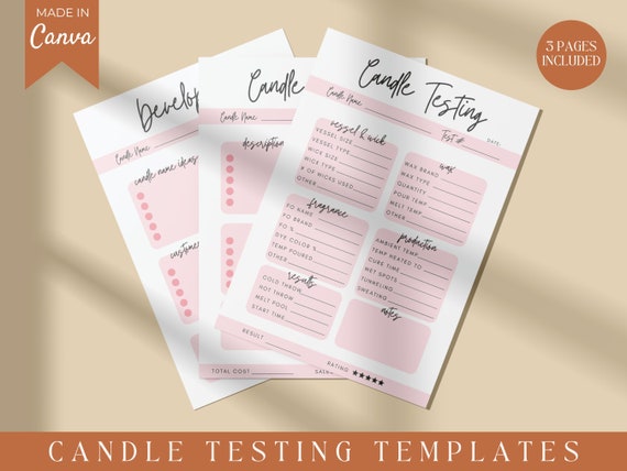 Editable Candle Testing Template Bundle Candle Making Burn - Etsy