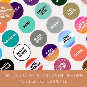 Editable Expressions Vinyl Color Chart, Permanent Vinyl Color Chart ...