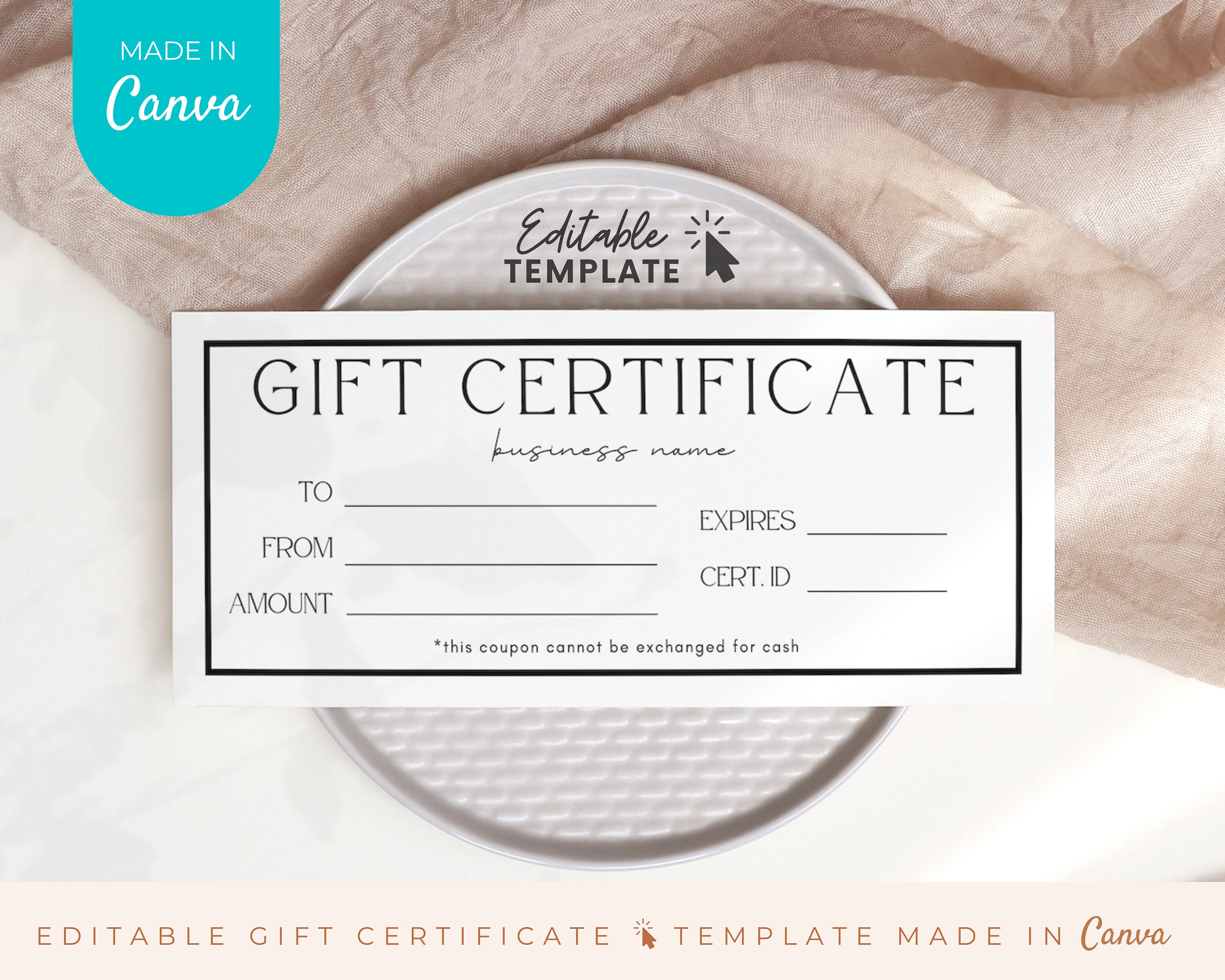 Editable Gift Certificate Template Customizable Gift Card - Etsy