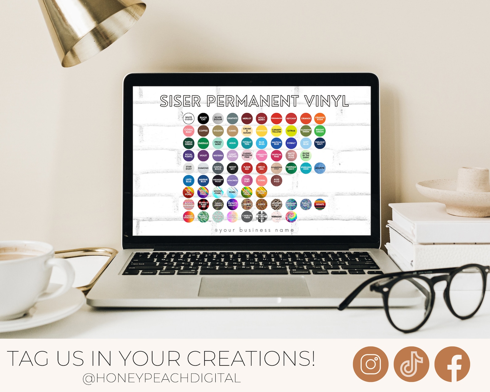 Editable Permanent Vinyl Color Chart Template BUNDLE - Etsy